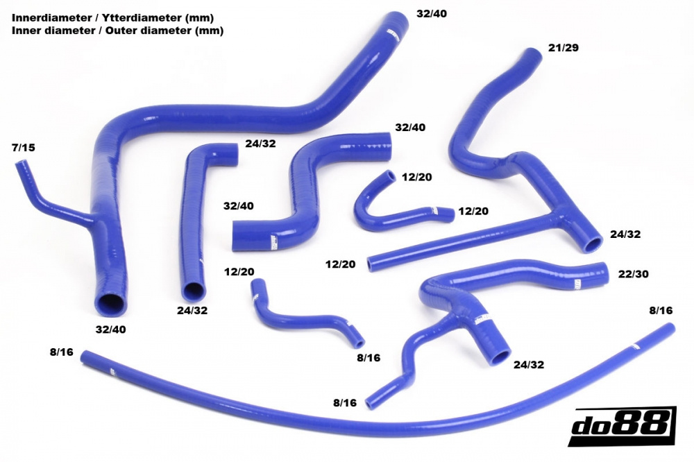 SAAB 900 Turbo T8 1981-1989 Black Coolant hoses | og900 - Saab